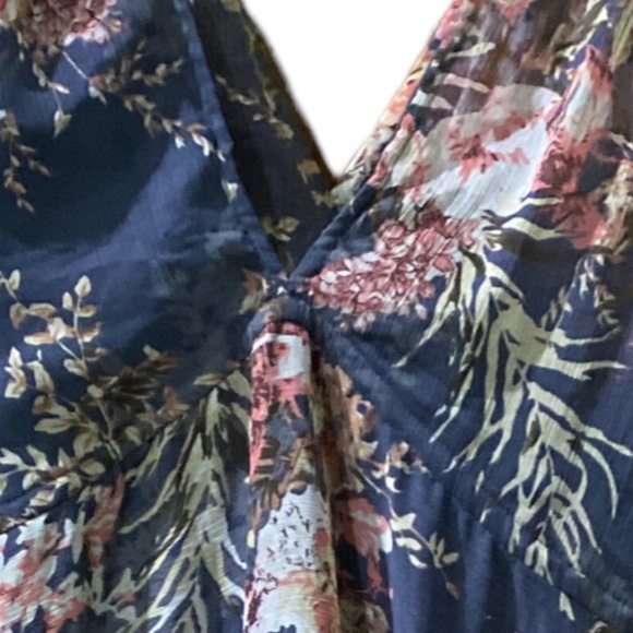 ASOS | Dresses | Asos Design Pleated Layered Midi Dress In Navy Floral ...